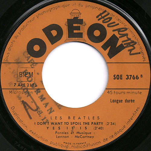 The Beatles France EP/Odeon#2