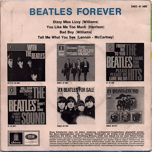 The Beatles German EP/Odeon Label