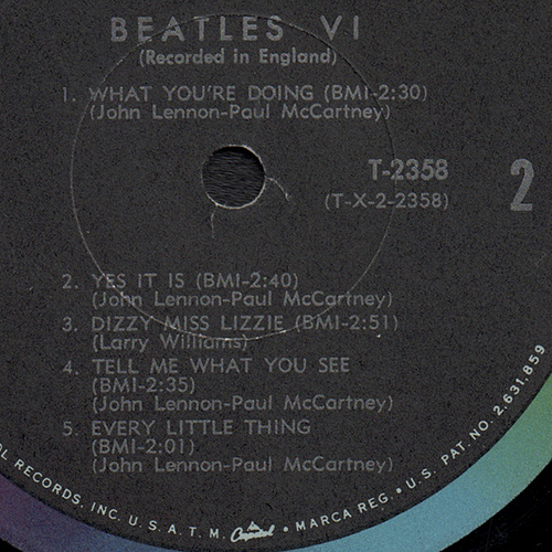 The Beatles U.S. LPs Capitol Mono Released #2