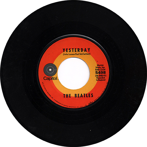 The Beatles U.S. Singles/Red and Orange Target Label